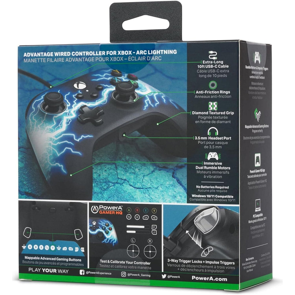 PowerA Advantage Wired Controller for Xbox Series X|S - Arc Lightning ...